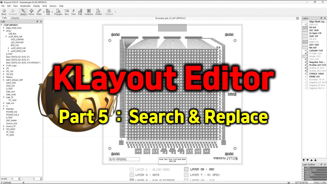 KLayout 강좌 - Part 5 (Search & Replace) - YouTube