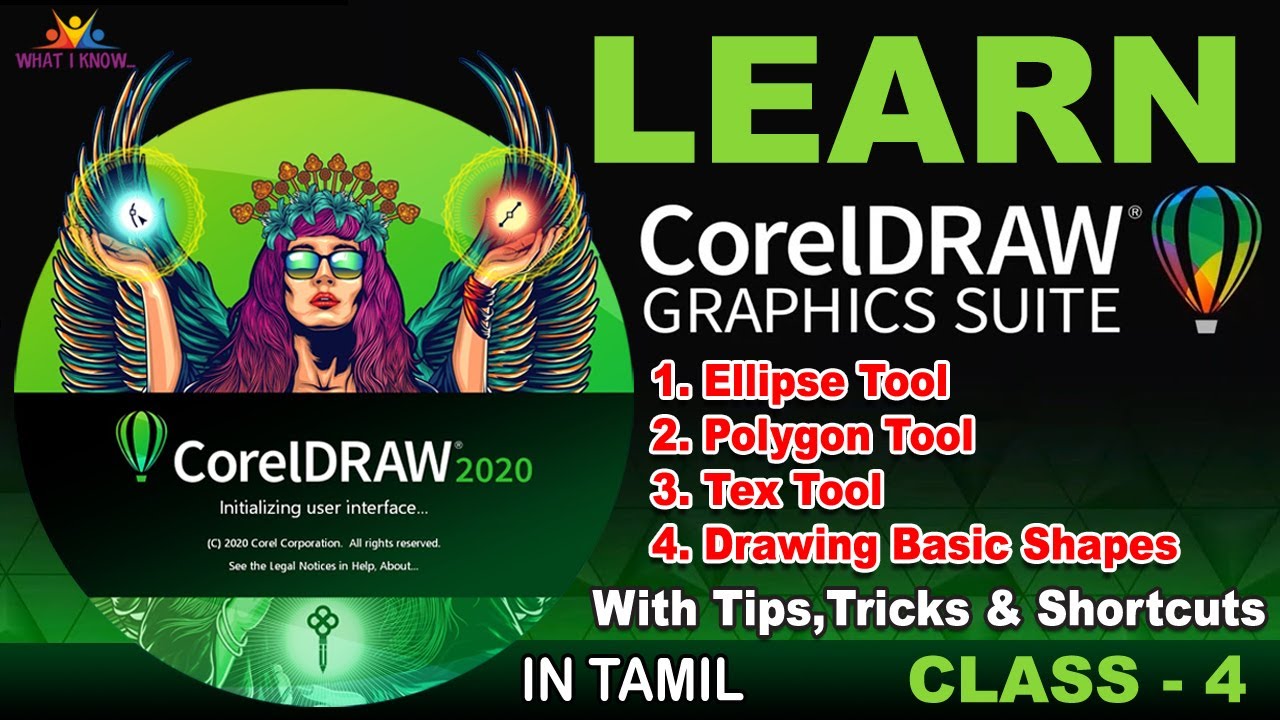 Learn Coreldraw - Lesson 4 - Ellipse, Polygon, Text - Tips & Tricks, # ...