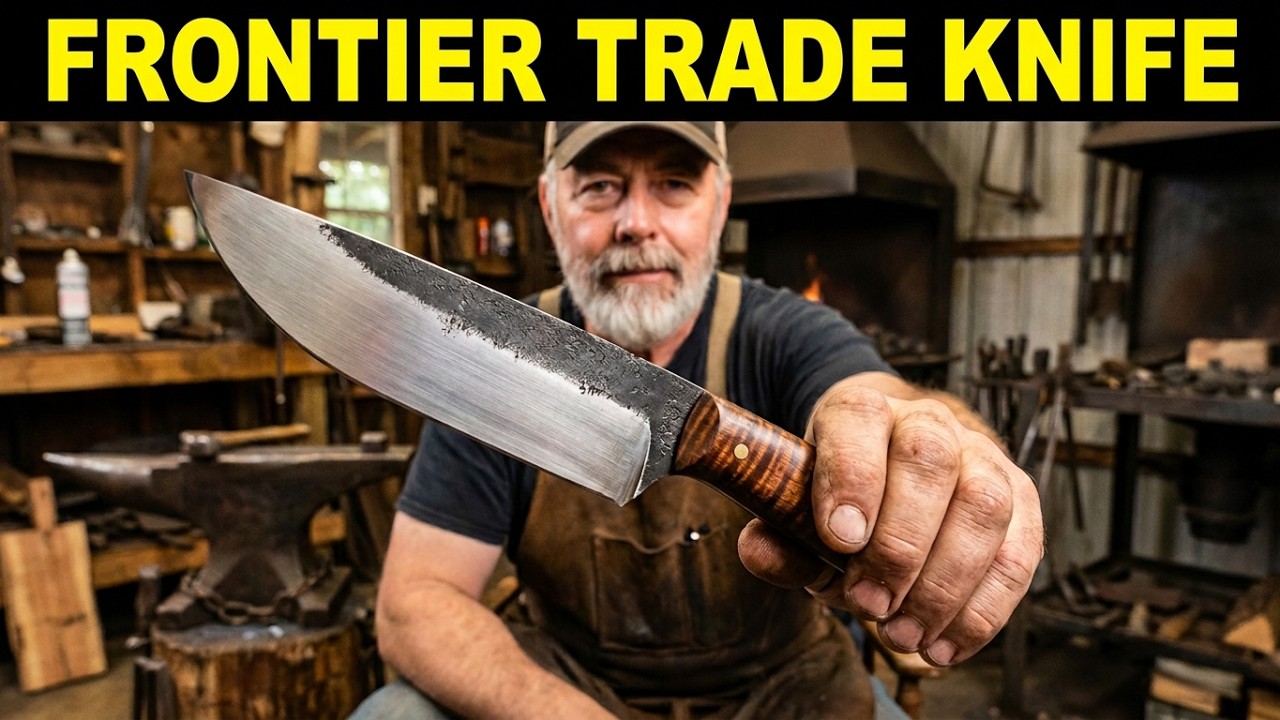 Frontier Trade Knife, Hand Forged Made in Vermont Knives - YouTube