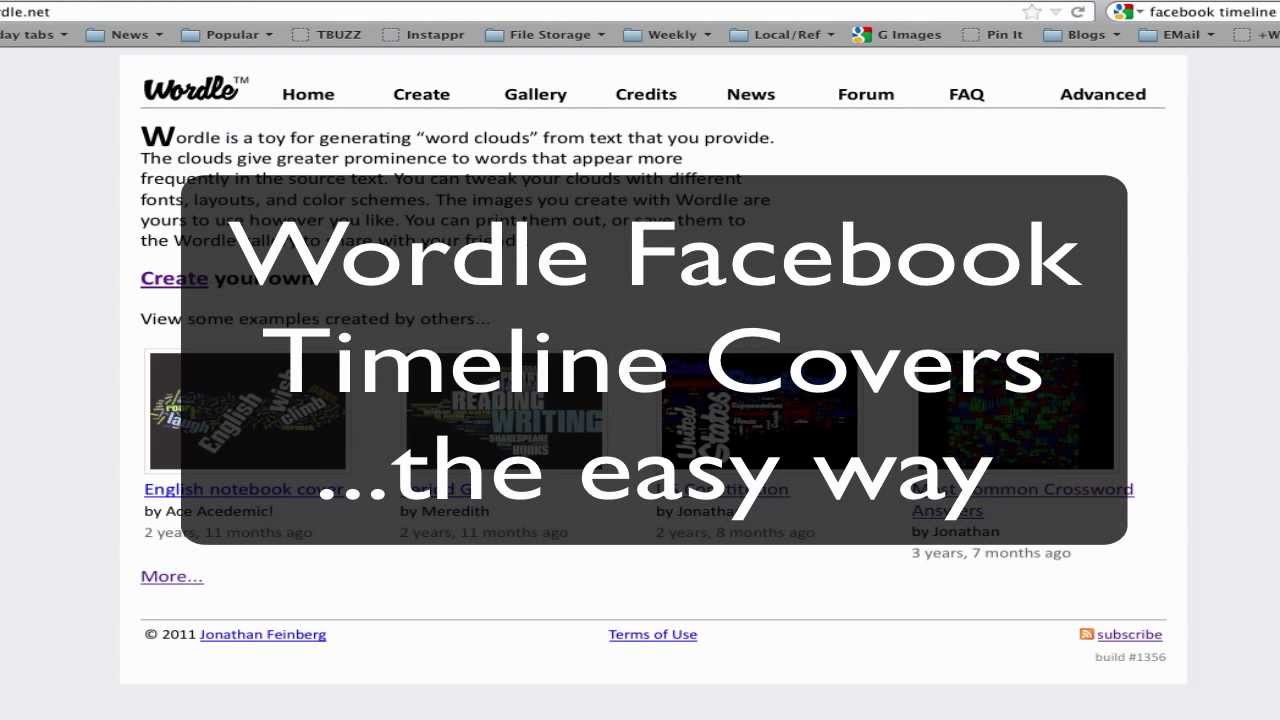 Wordle Facebook Timeline Covers the Easy Way - YouTube