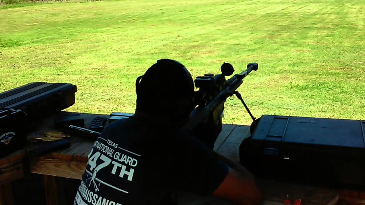 Shooting a Barrett M82 .50 caliber rifle - YouTube