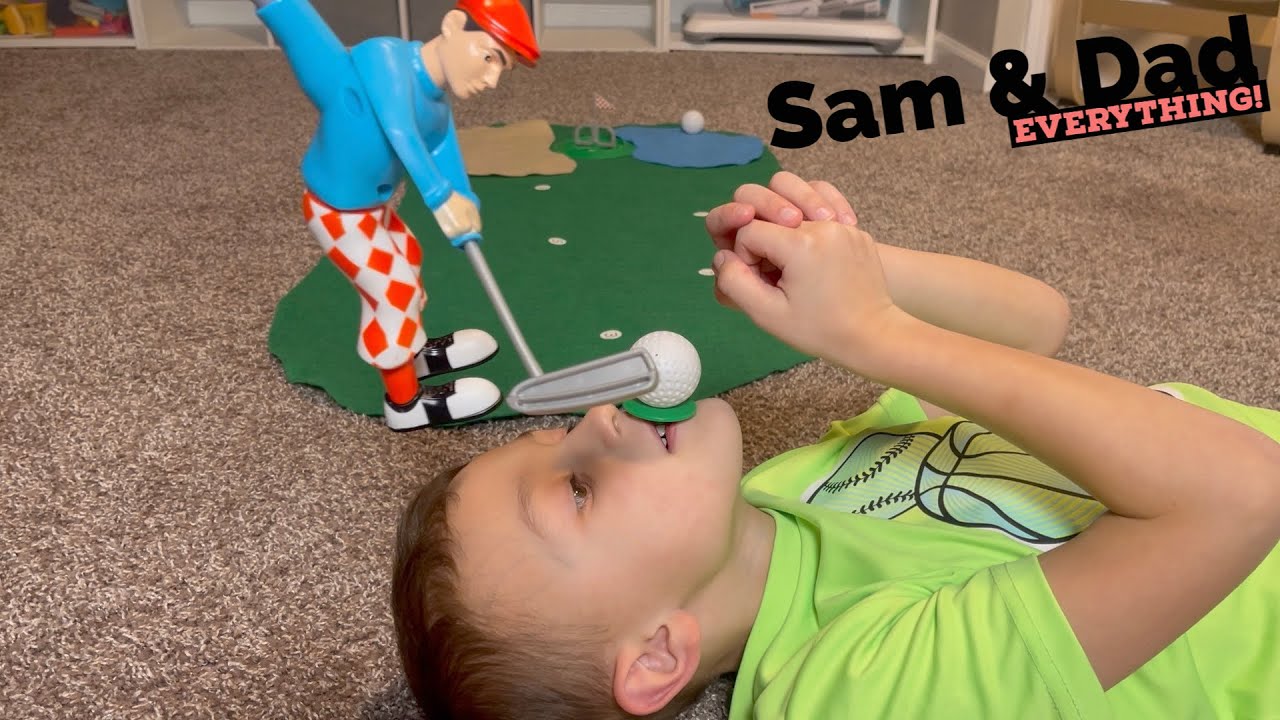 Sam & Dad Everything - Indoor Golf! Golf the Board Game - YouTube