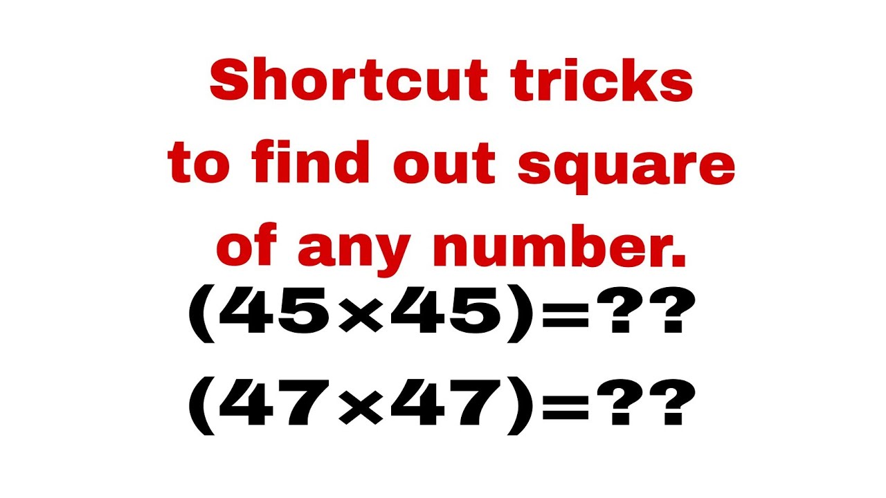 HOW TO FIND THE SQUARE OF ANY NUMBER EASY TRICK YouTube how-to-find-the-square-of-any-number-easy-trick-youtube
