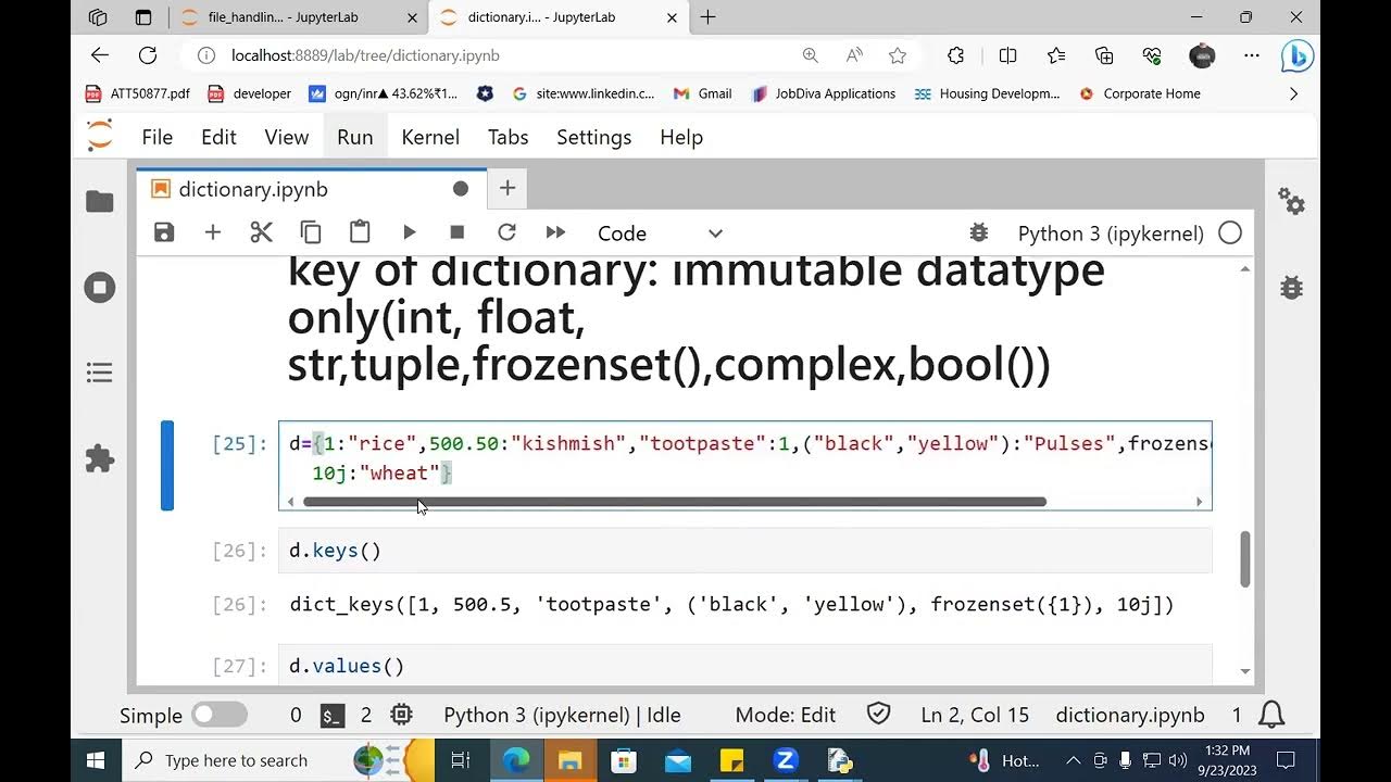 Python Complex data type and Dictionary datatype Part 3 - YouTube