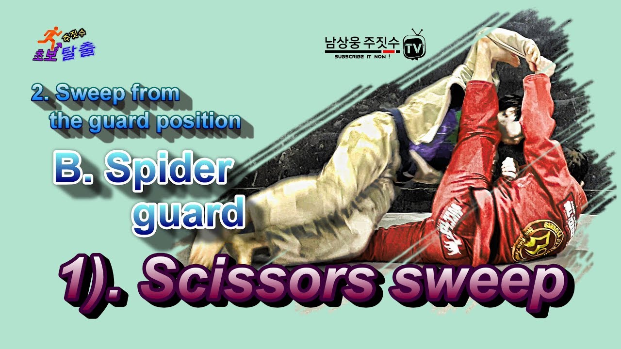 [주짓수] 스파이더가드 씨저스 스윕 - Spider guard scissors sweep (Jiu jitsu) - YouTube
