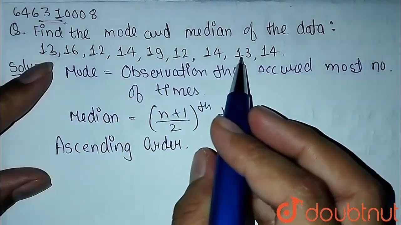 Find the mode and median of the data : 13, 16, 12, 14, 19, 12, 14, 13, 14 | CLASS 7 | DATA HAND ...