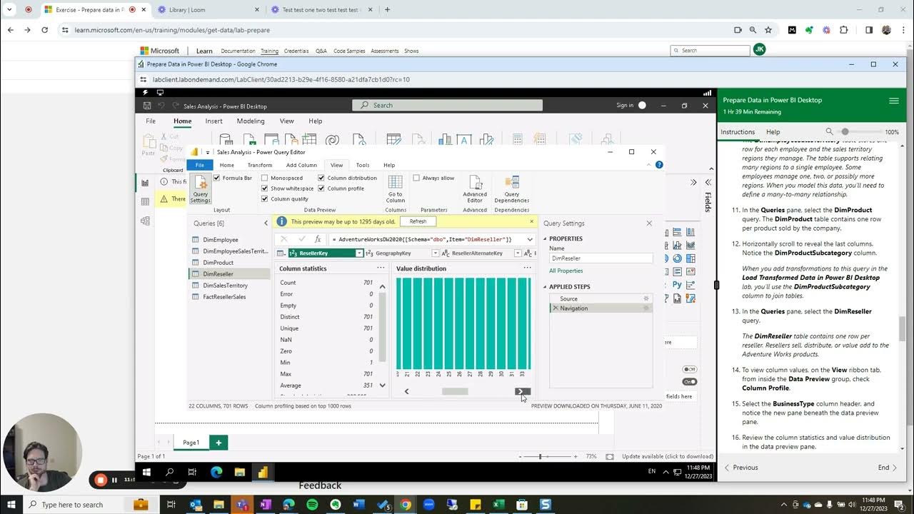 PL300 LAB 1 | Prepare the Data in Power BI Desktop Lab - YouTube