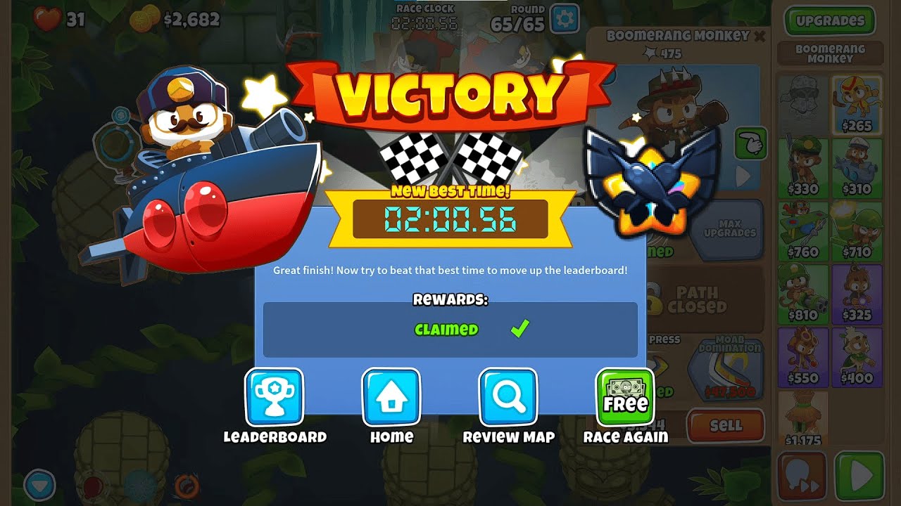 First place! BTD6 Race "Fast Platforms" in 2:00.56 - YouTube