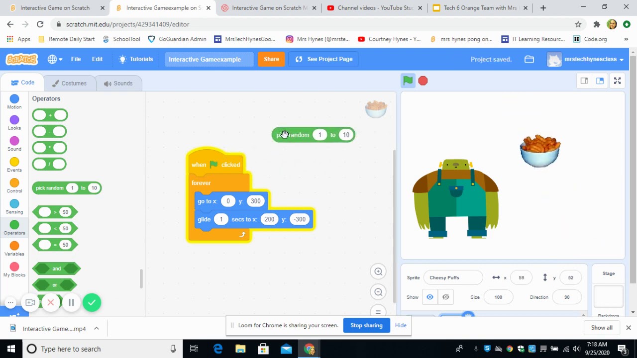 Interactive Game on Scratch Sprite Falling Randomly - YouTube