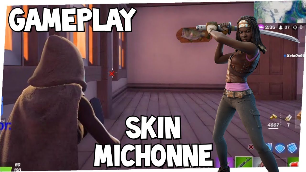 GAMEPLAY NOUVEAU SKIN MICHONNE ( FORTNITE X WALKING DEAD ) - YouTube