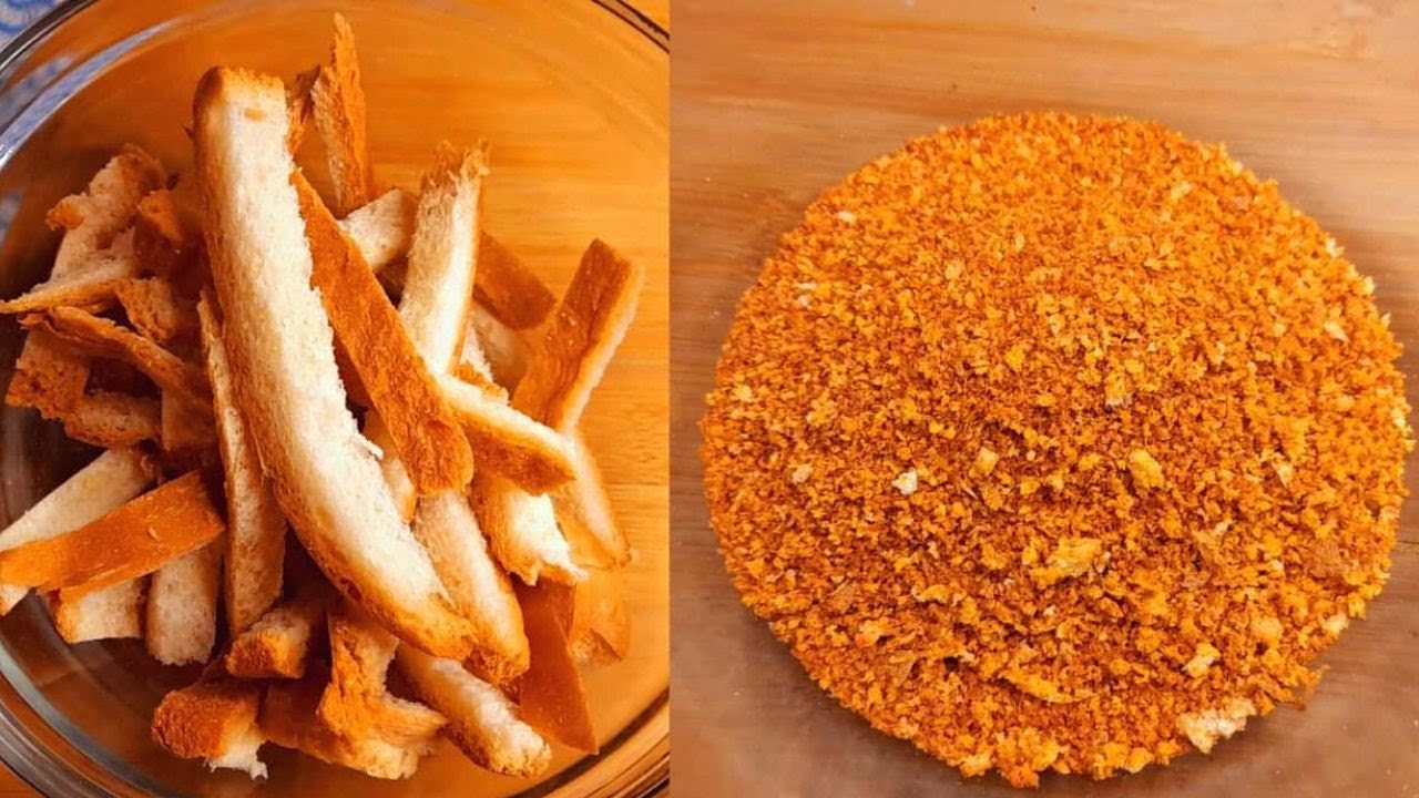 How to use leftover bread edges | Breadcrumbs from bread edges ...
