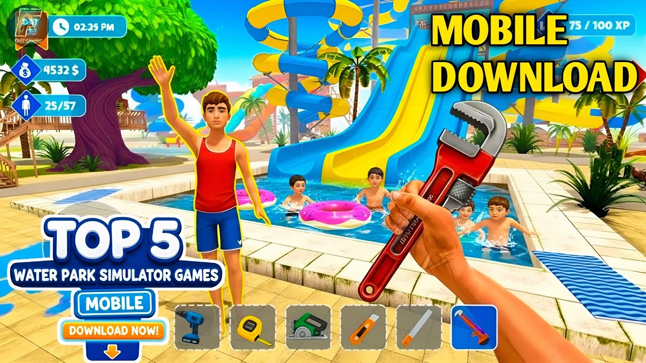 TOP 3 BEST WATER PARK SIMULATOR GAMEPLAY REVIEW IN MOBILE - YouTube