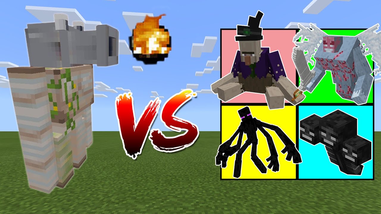 Cannon Golem vs Hostile Mobs - YouTube