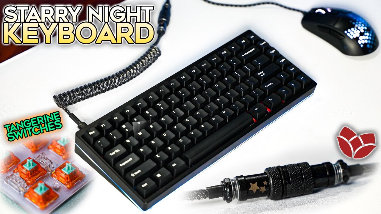 Starry Night KBD75v2 w/ Lubed Tangerine Switches!(+Engraved Rose Cable🤯 ...