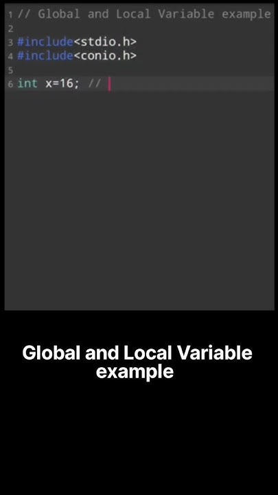 Global And Local Variable Example Educational Youtube