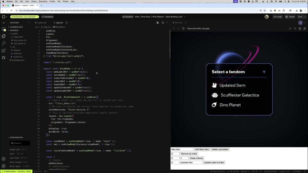Control LISTS in REACT - Rive Tutorial - YouTube