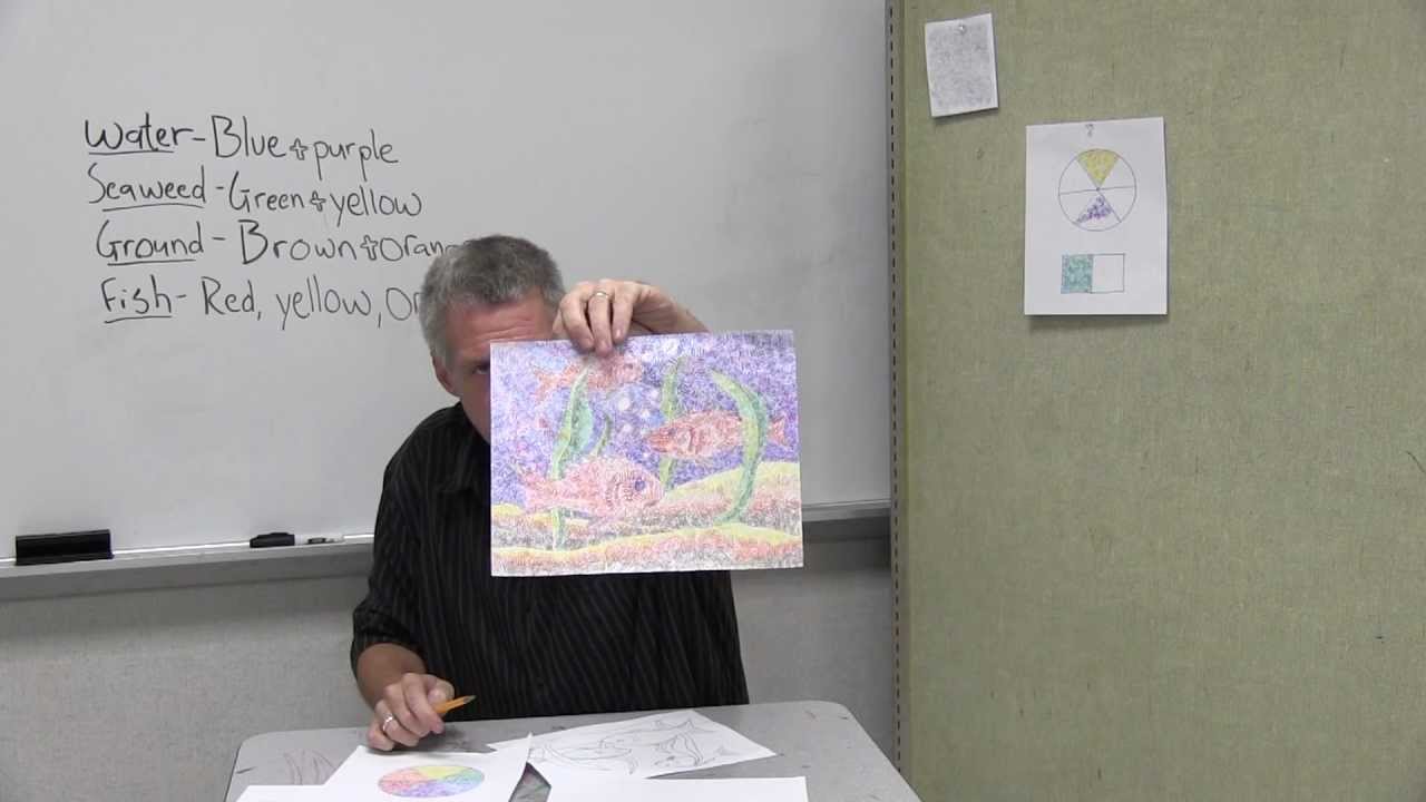 Art instruction for children. Crosshatch with colored pencil part 4 ...