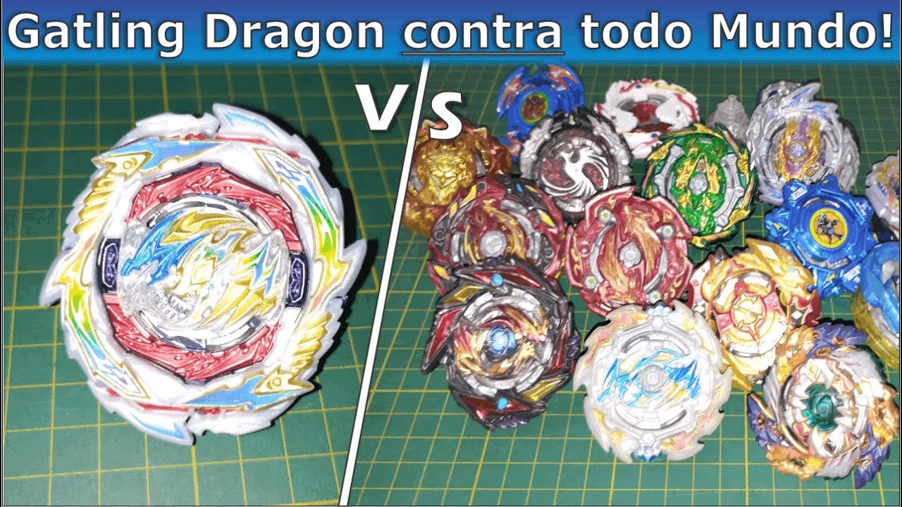 Beyblade Burst: Gatling Dragon contra todos os meus beyblades - YouTube