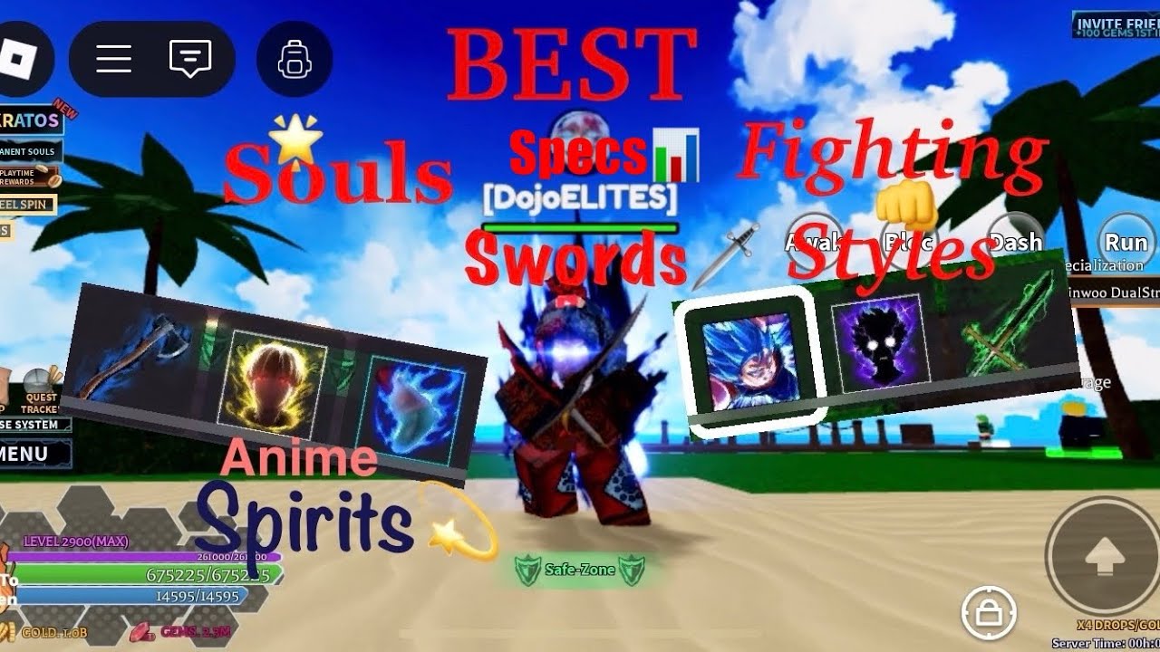 Best Souls Swords Fighting Styles & Specs 🤓📊 - Anime Spirits - YouTube