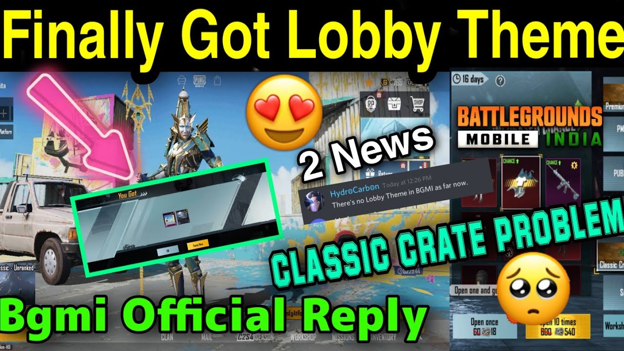 Finally I got Lobby Theme | Bgmi Premium crate and classic Crate ...