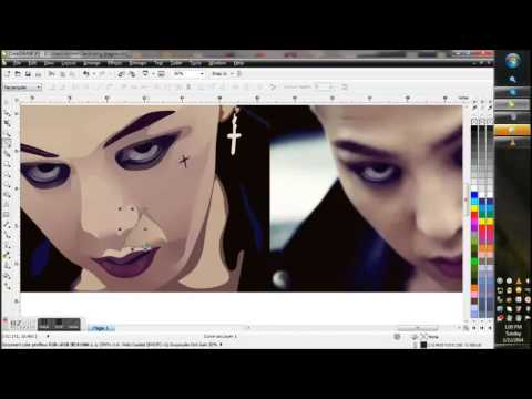 COREL DRAW X5 VECTOR DRAWING G-DRAGON (Kwon Ji-yong) - YouTube