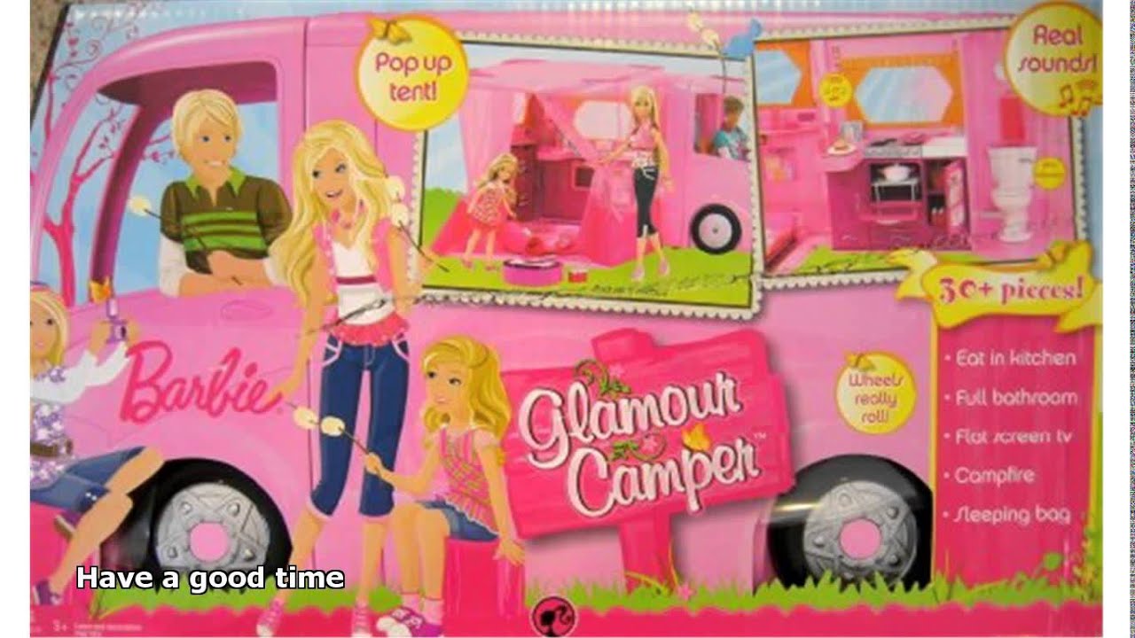barbie pink glamour camper - YouTube