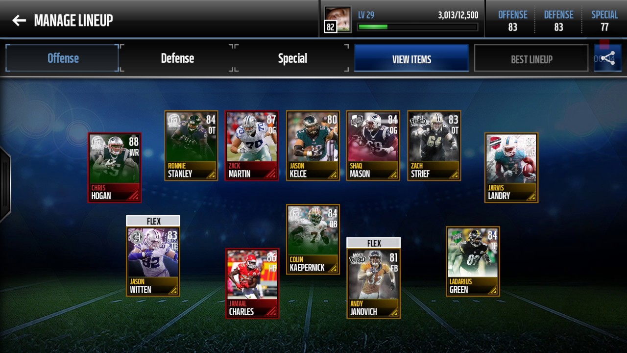 Madden NFL mobile lineup update - YouTube