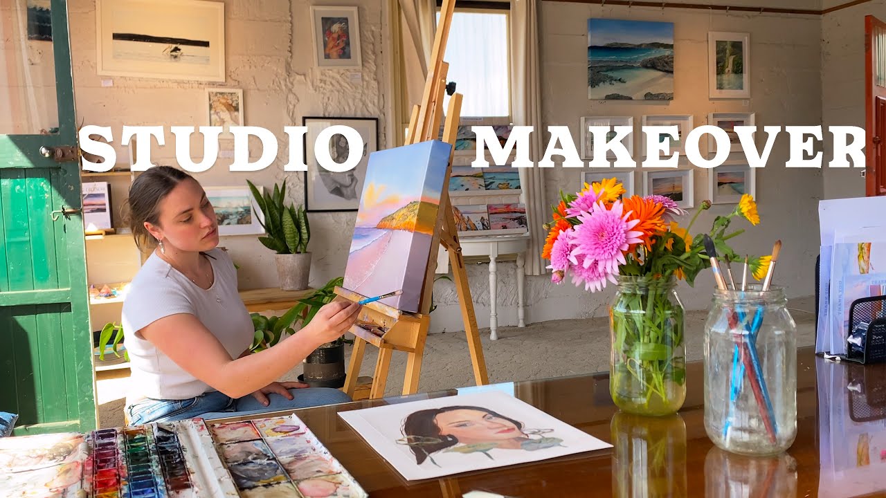 STUDIO MAKEOVER Opening my own Art Gallery at 20yrs old - YouTube