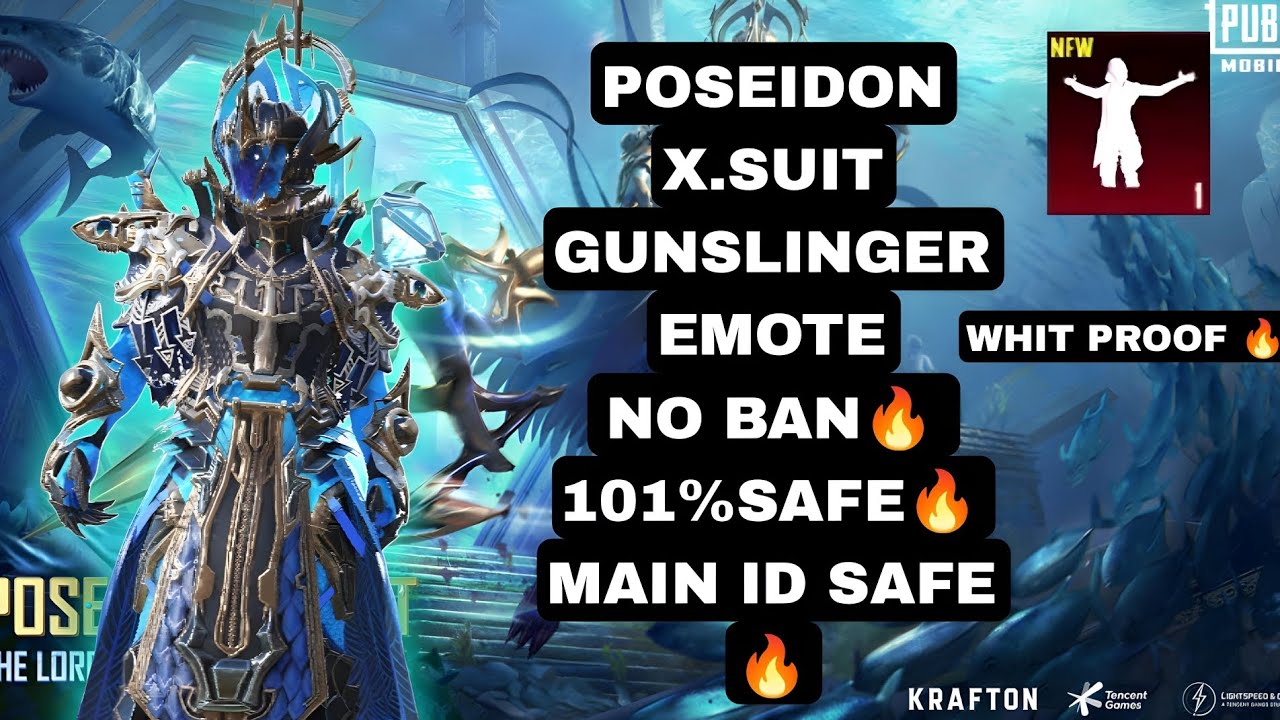 PUBG Skin H@ČK Posidon Xsuit+ Gunslinger emote🔥 with proof🔥 MAIN ID ...