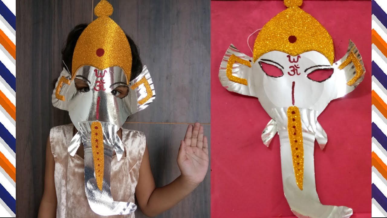 DIY Ganesh face mask for kids || Vinayaka face mask || Ganesh Chaturthi ...