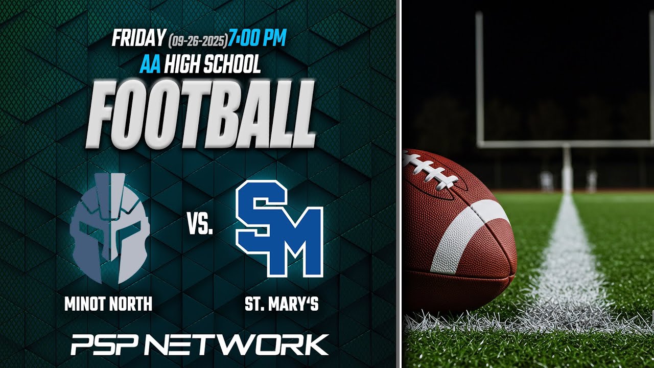 🏈 (9-26-25) AA FOOTBALL: MINOT NORTH AT ST. MARY'S - YouTube