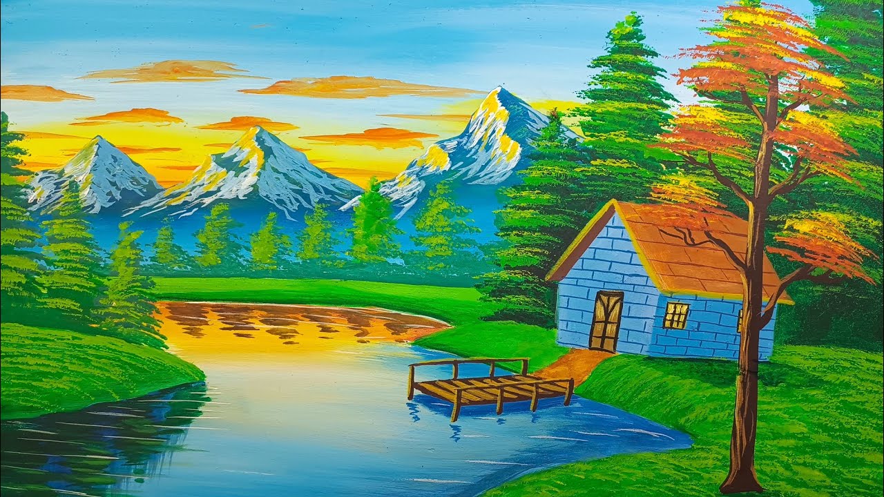 how to paint landscap painting/watercolor painting drawing#drawing # ...