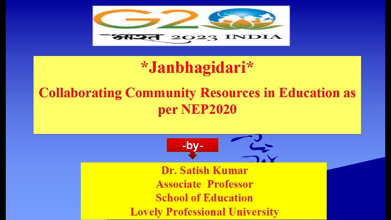 "Janbhagidari" Collaborating Community in educationa s per NEP2020 ...