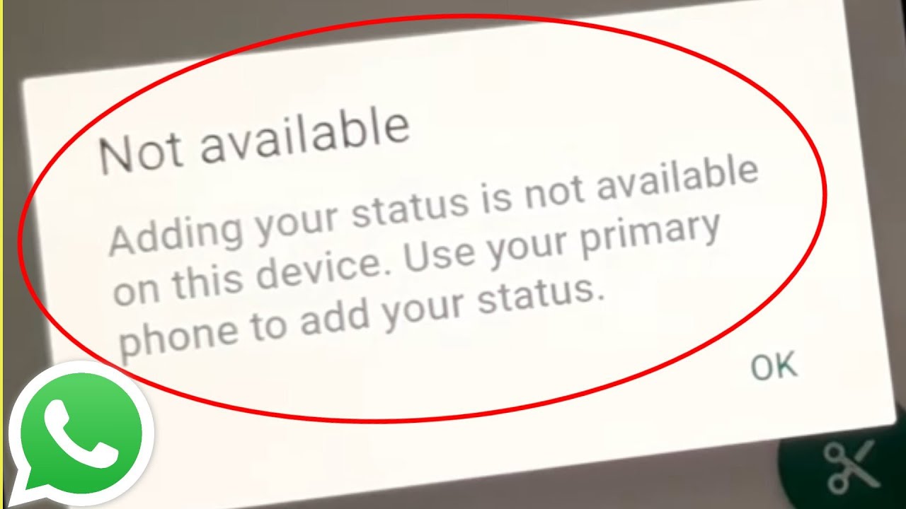 Adding your status is not available on this device Use your primary ...