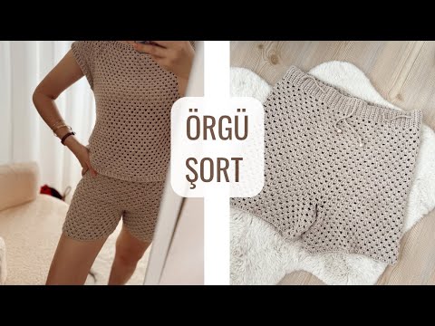 ÖRGÜ ŞORT NASIL YAPILIR? YÜKSEK BEL ÖRGÜ ŞORT YAPIMI #crochet 