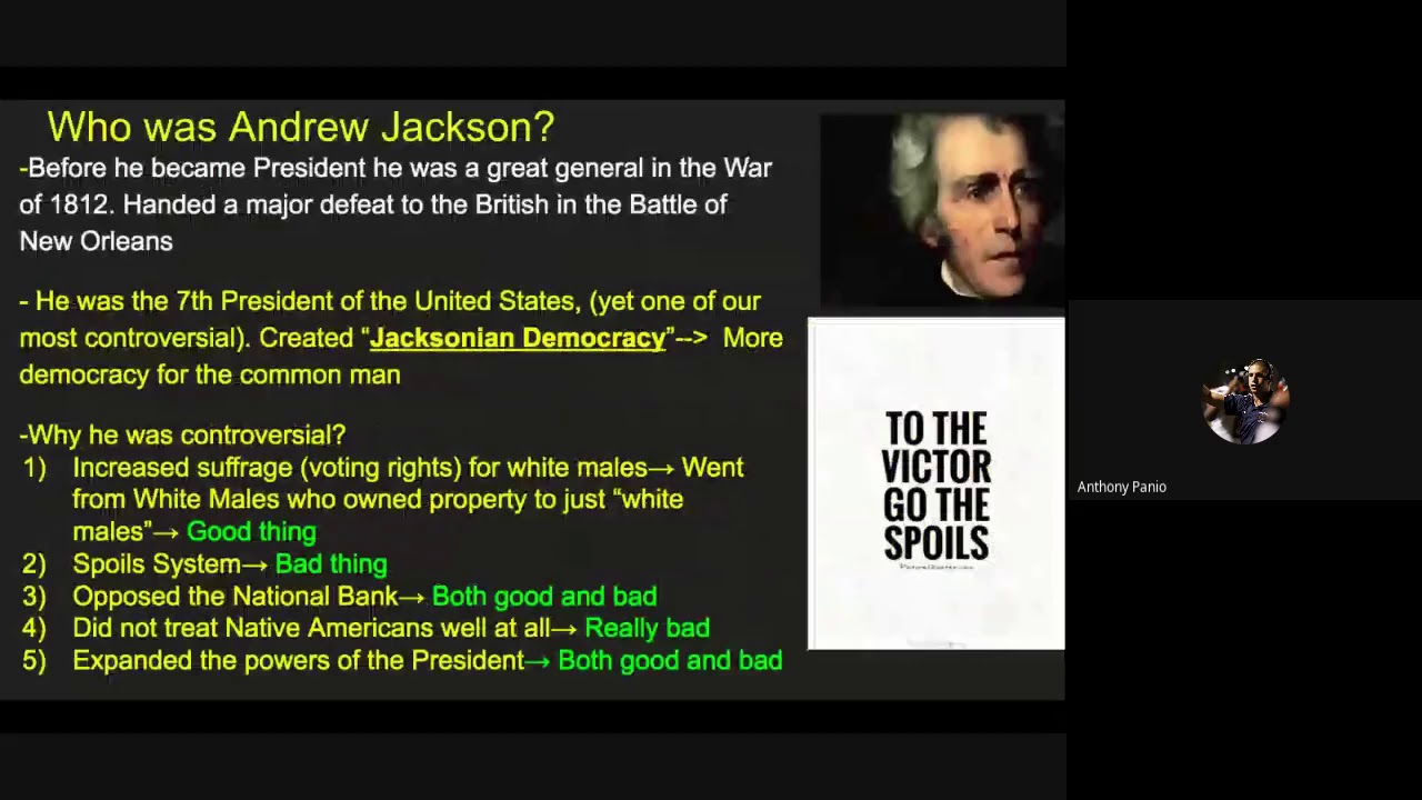 Lesson 8 Regents Part 1: Andrew Jackson Presidency - YouTube
