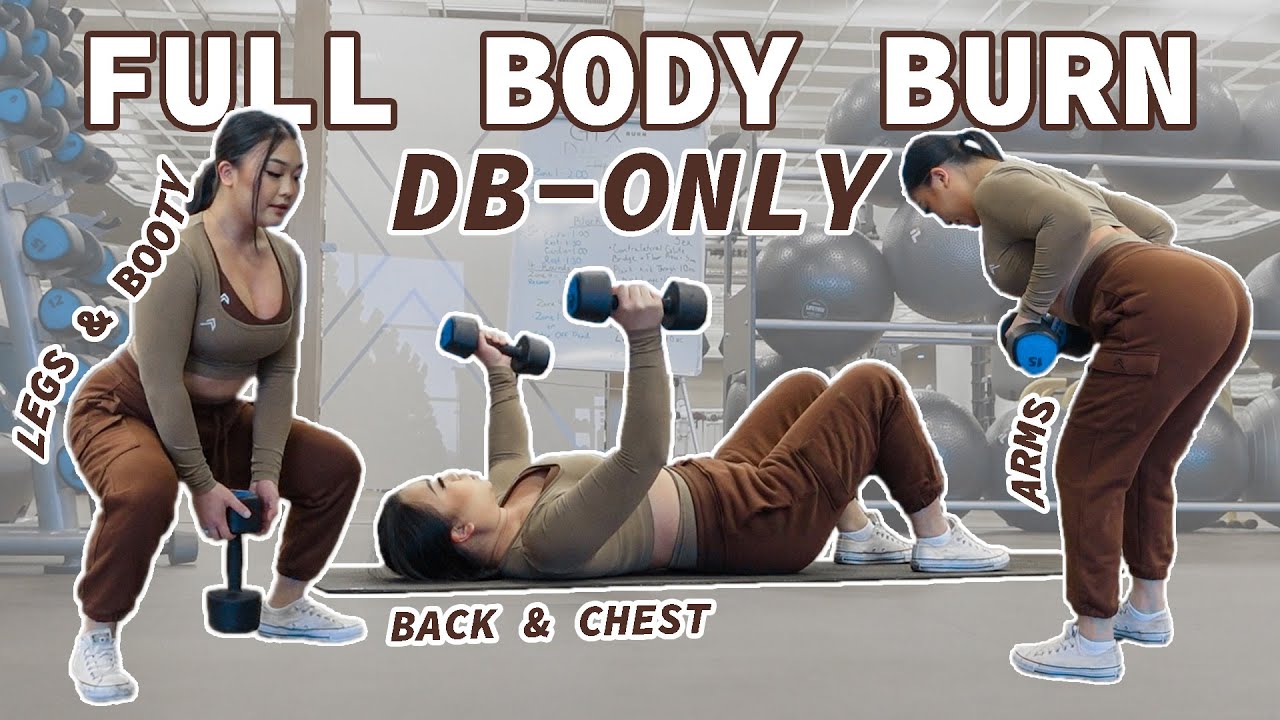 20 MIN DB-ONLY FULL BODY BURN | Step by Step Tutorial - YouTube