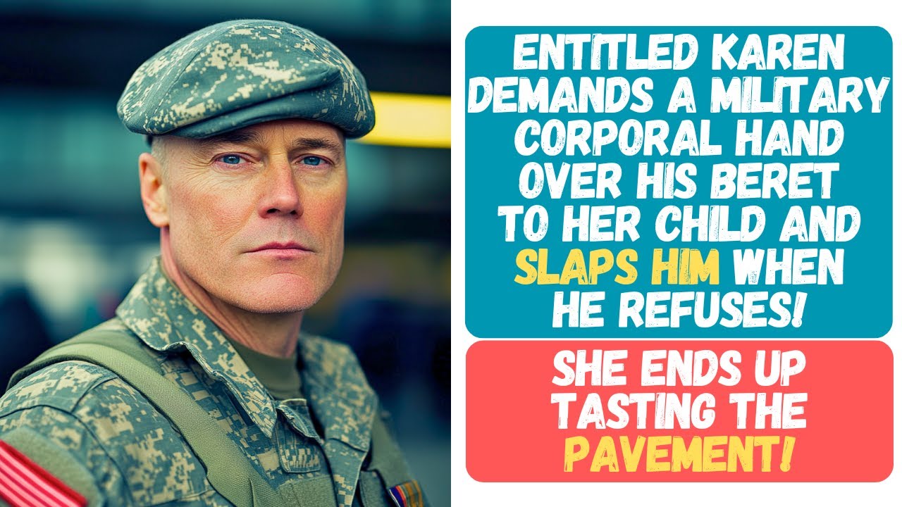 KAREN SLAPS MILITARY CORPORAL ACROSS THE FACE FOR NOT HANDING HIS BERET ...