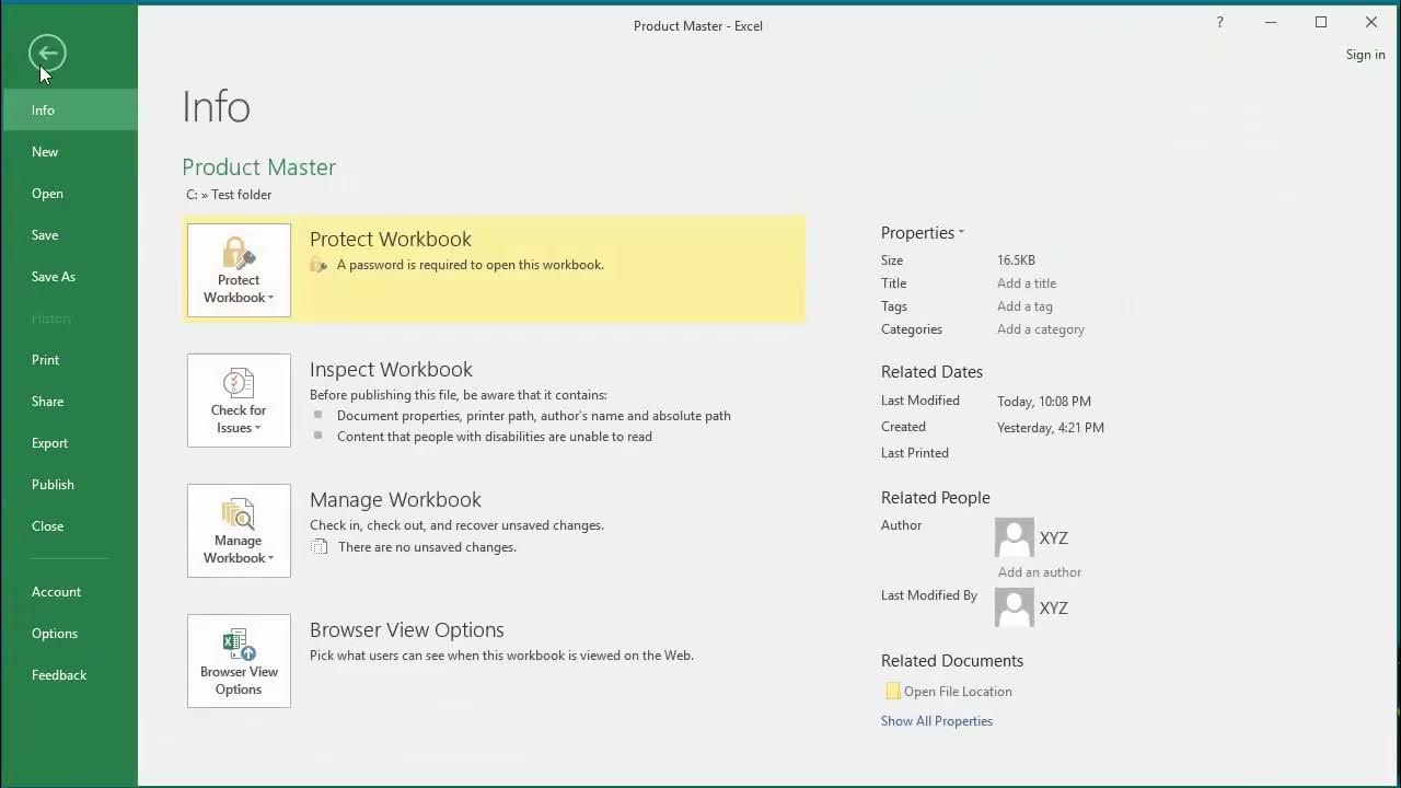 How to Remove Password protection for a Spreadsheet in Excel 2016 - YouTube