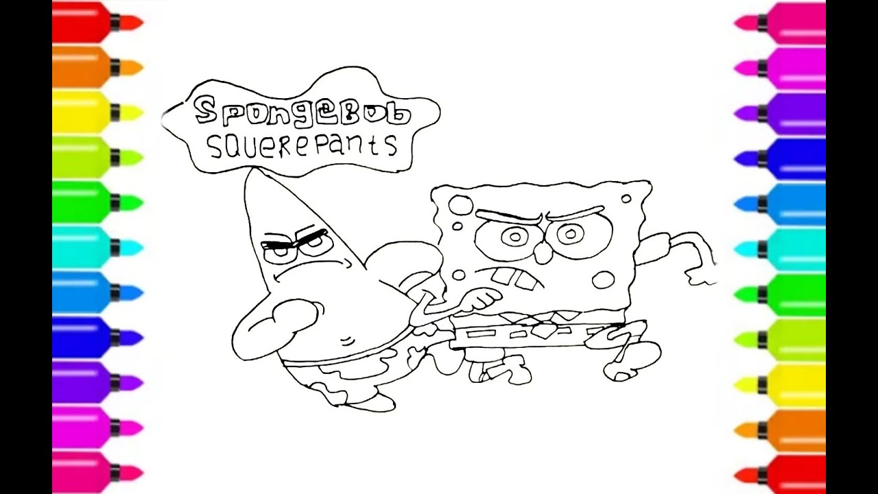 Spongebob Squarepants and Patrick Angry Run - Drawing and Coloring page ...