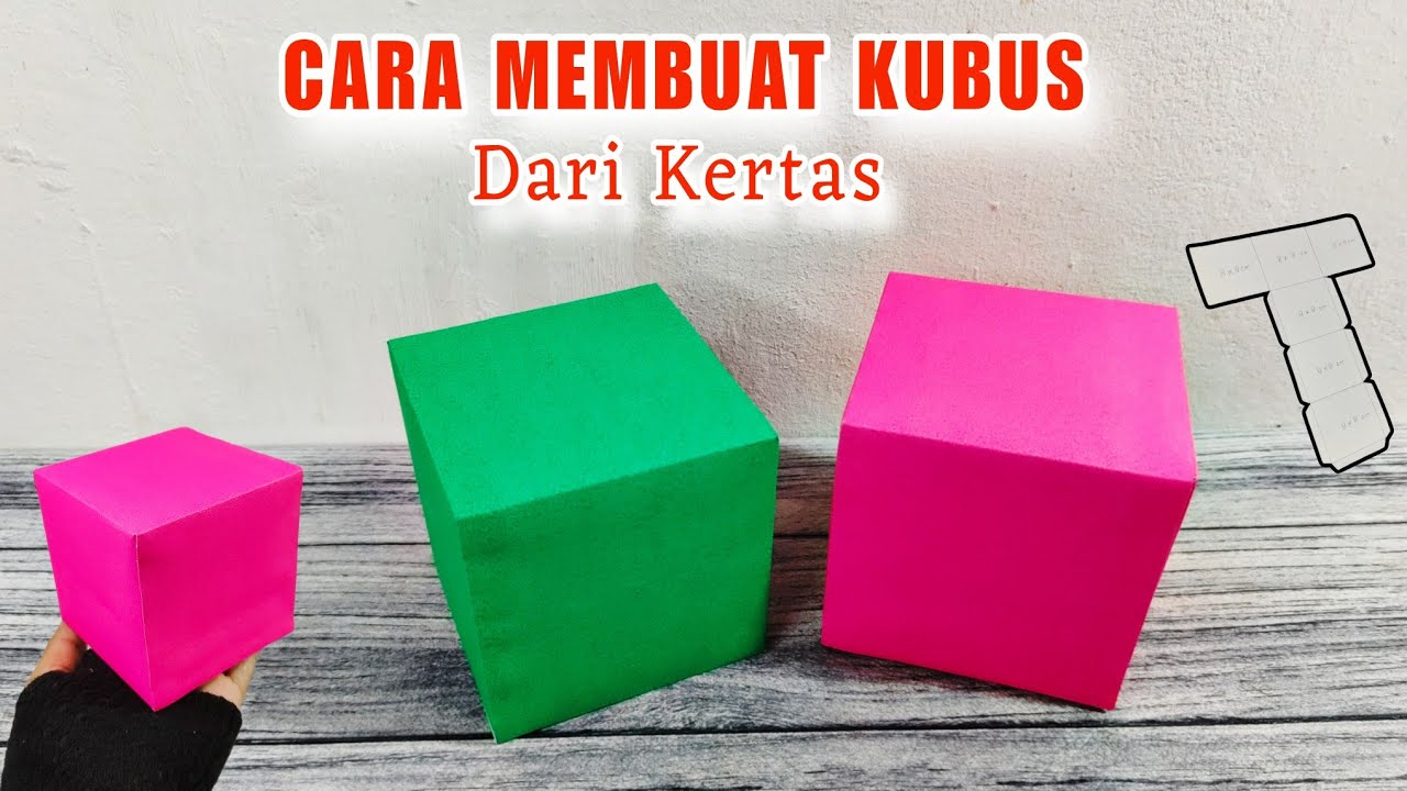 Cara Mudah Membuat Kubus Dari Kertas || Jaring Jaring Kubus - YouTube