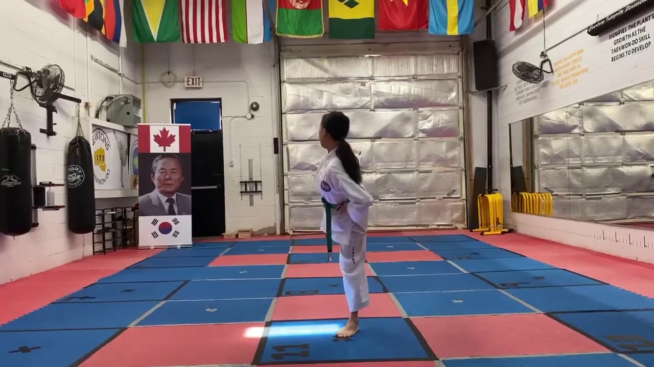 Jade Lang, Newtons TKD Canada - Yul Gok Tul - YouTube