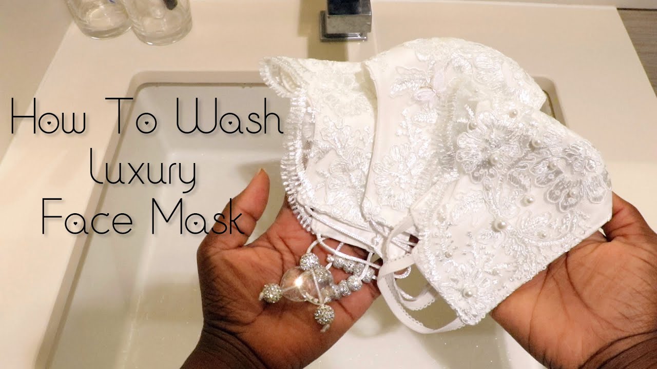 How To Wash Luxury Decorative Embellish Face Mask - YouTube