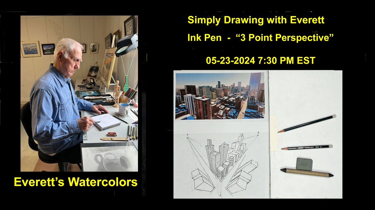 Simply Drawing with Everett - "Episode #50 - 3 Point Perspective" - YouTube