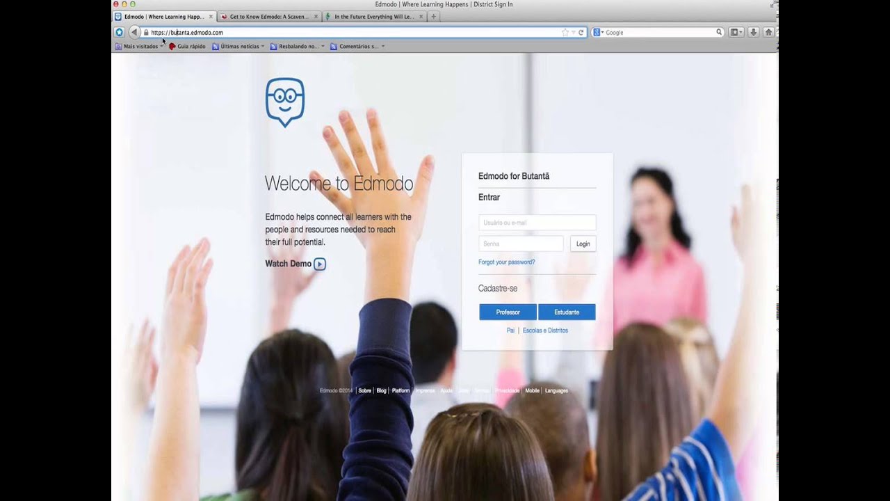Edmodo para alunos - passo 1 - Login em subdominio - YouTube