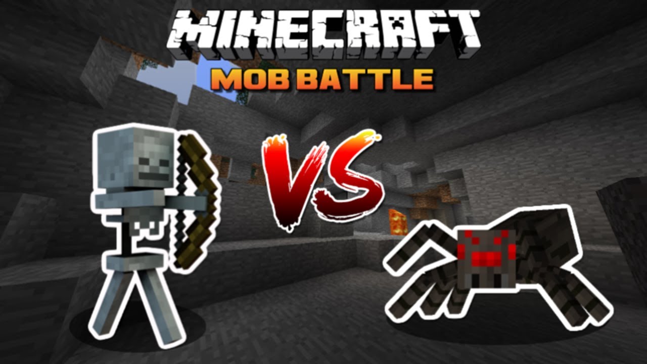 MINECRAFT SKELETON VS SPIDER (MOB BATTLES) - YouTube