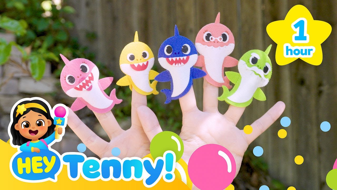 [1 Hour Loop] Shark Finger Family🦈 | Nursery Rhymes | Kids Songs | Hey ...