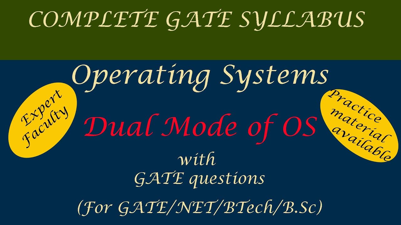 OS 2(Part 3)| Gate 2021| Dual Mode of Operating System - YouTube