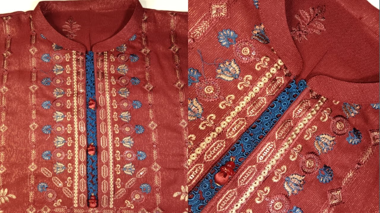 Round bean neck design with lace ||collar neck cutting and stitching ...