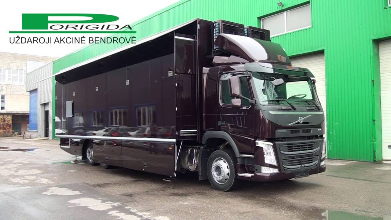 Special purpose truck body Volvo, with retractable sides. - YouTube
